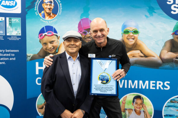 Float Like A Duck Presents Water Safety Hero Award to Rowdy Gaines